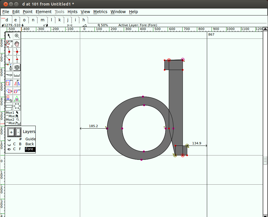 To improve the optical spacing and allow the shape to look more ...
